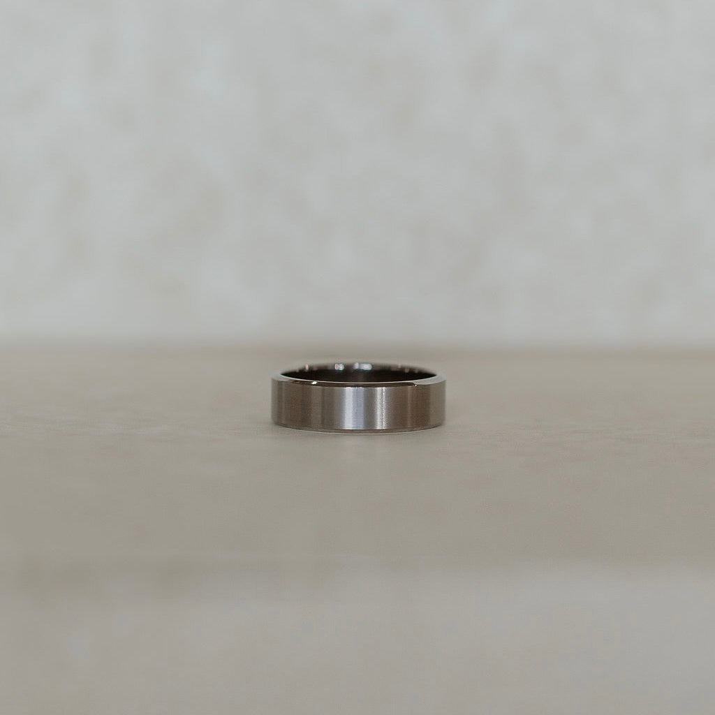Titanium Beveled Edge Mens Ring – She Fine Jewellery